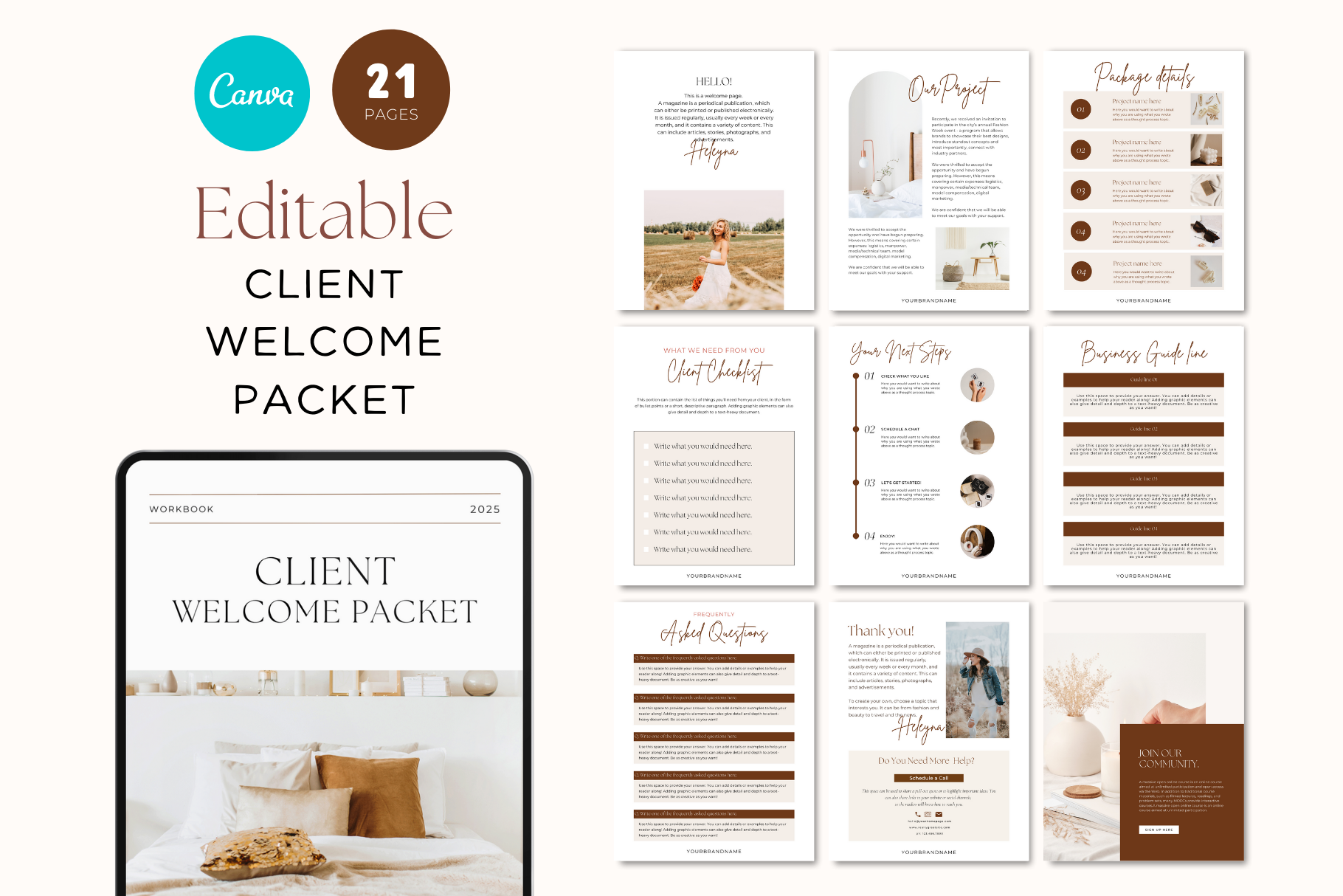 Client Welcome Packet Canva Template, a Magazine Template by Hellohastore
