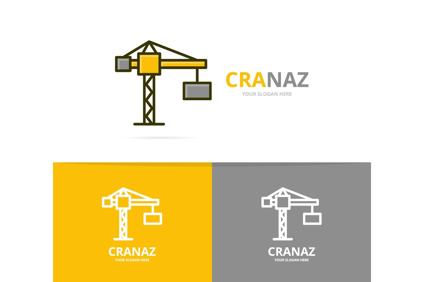 Vector of crane and construction logo design template. | Branding ...