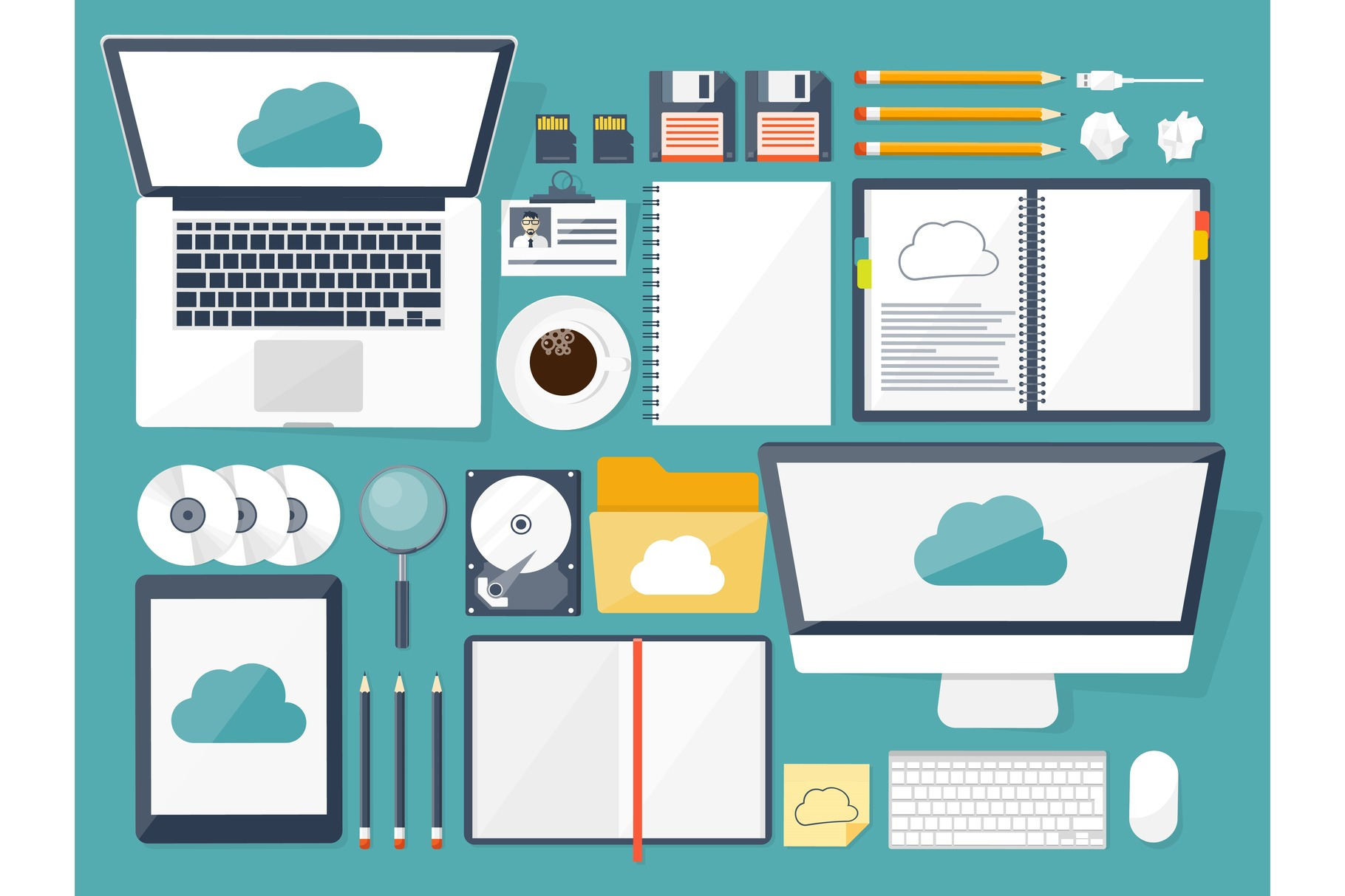 Vector illustration. Workplace, a Technology Illustration by 32pixels