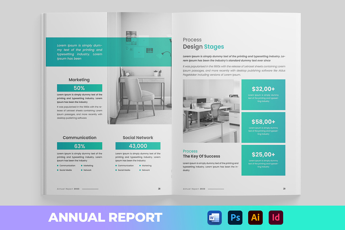 Annual Report template | Creative Market