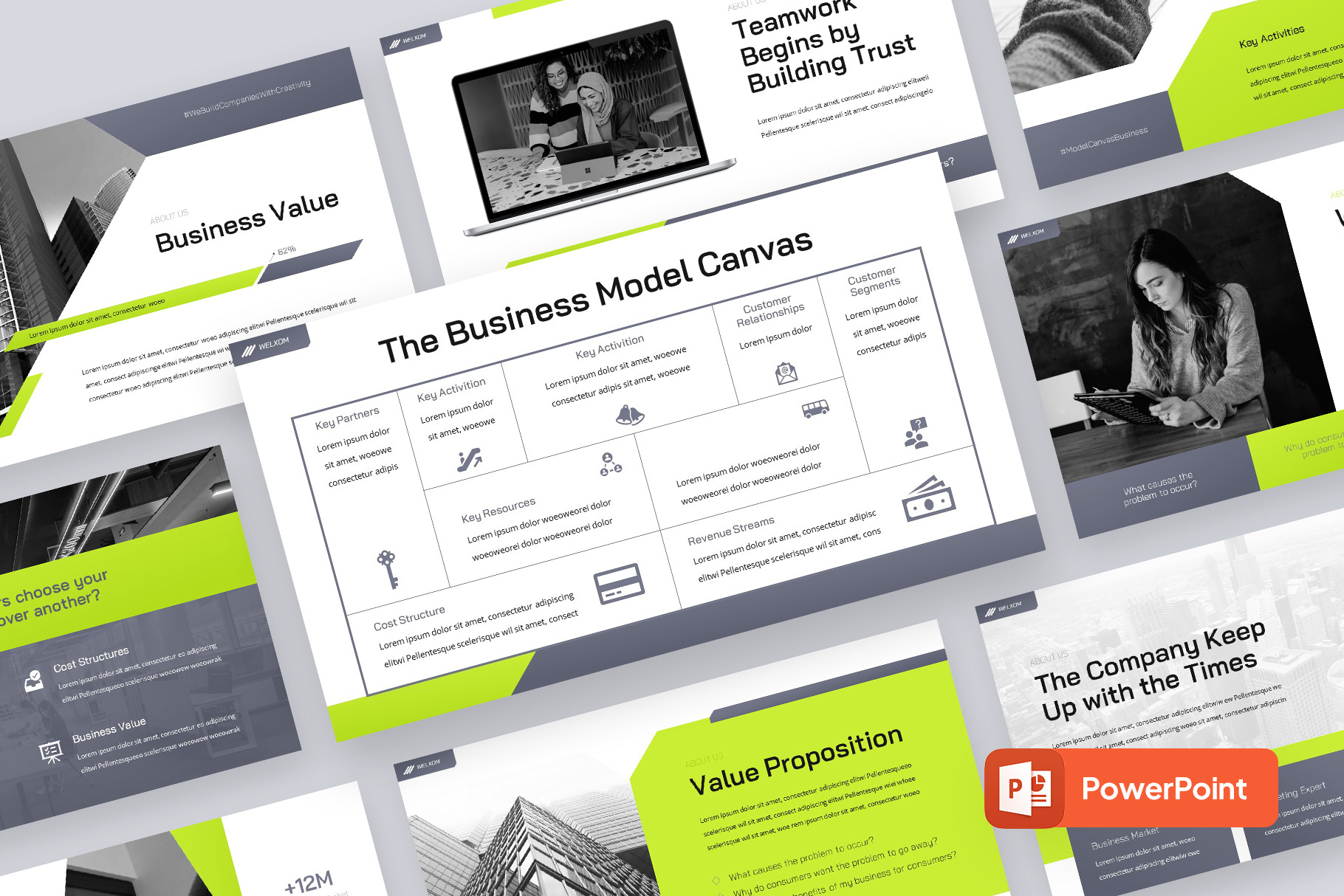 Business Model Canvas Powerpoint, a Presentation Template by rgbryand