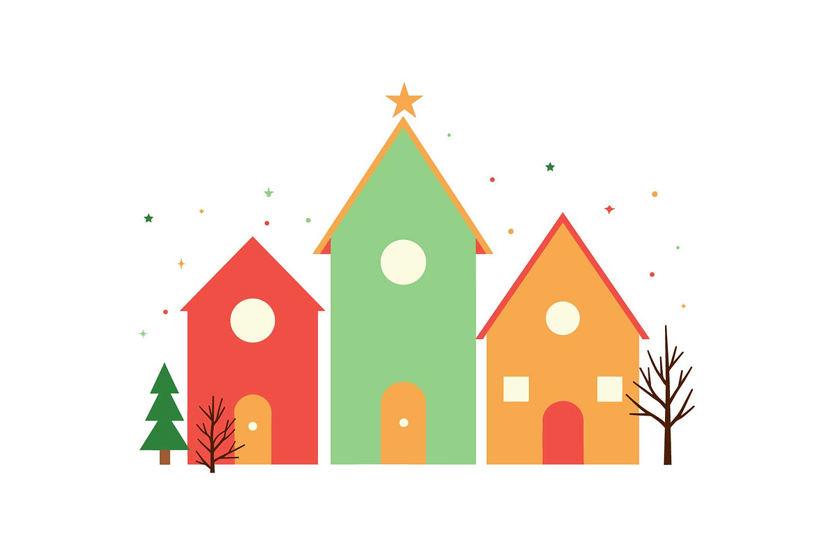 Cozy Christmas Village Pack, an Object Graphic by yasushie