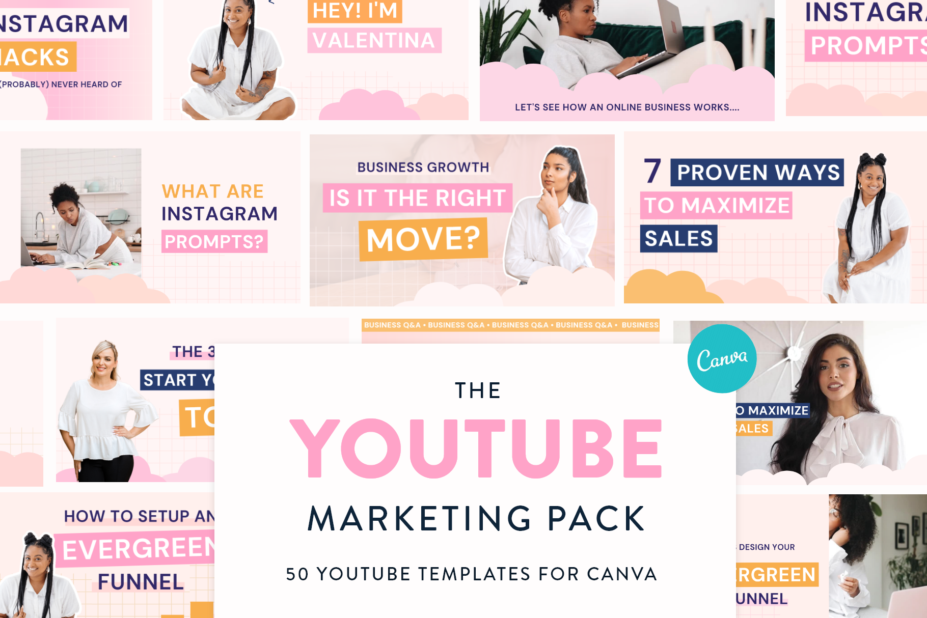 YouTube Creator Branding Templates Pack for Canva