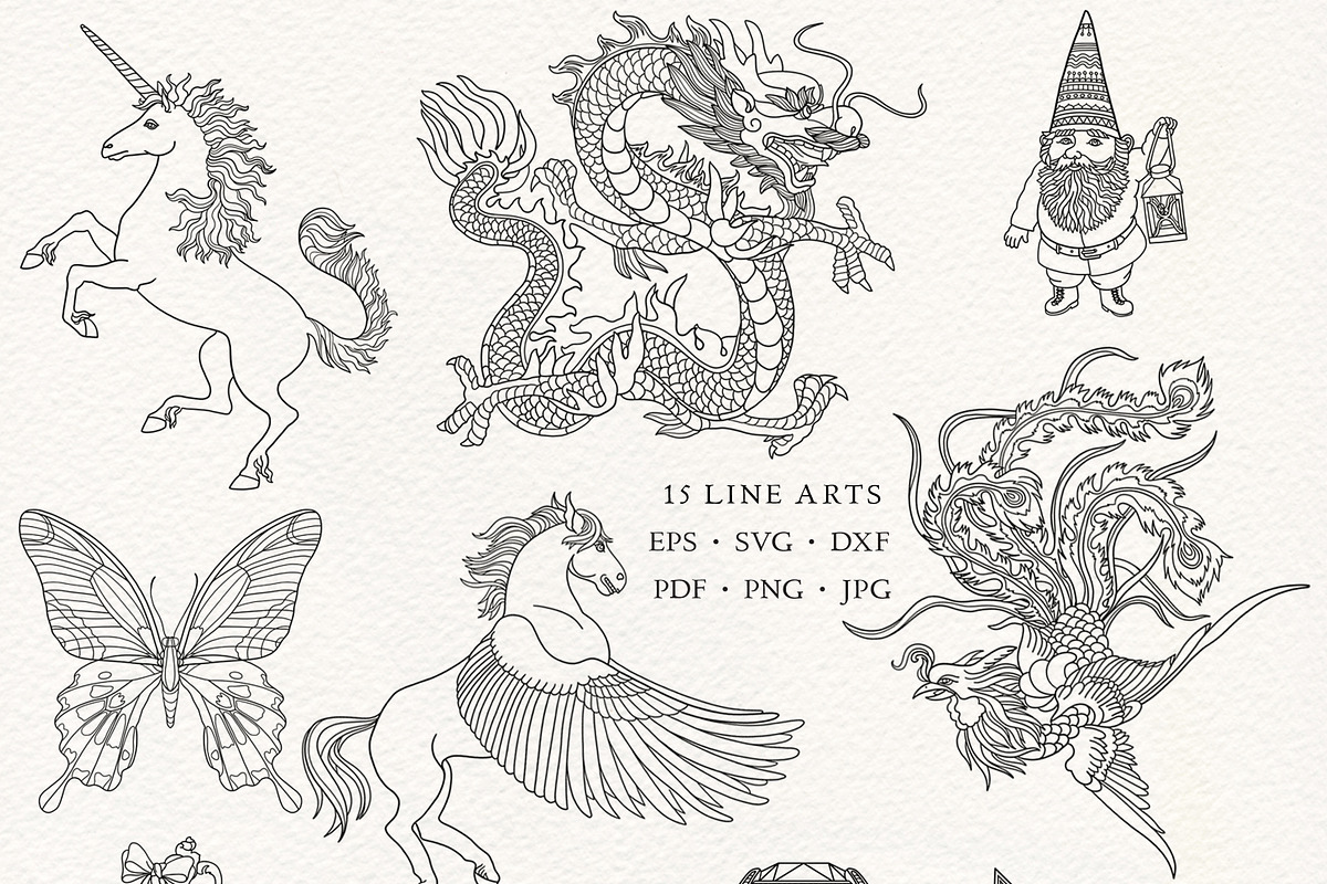 Line & Stencil Illustration Bundle, a Decorative Illustration by Olga ...