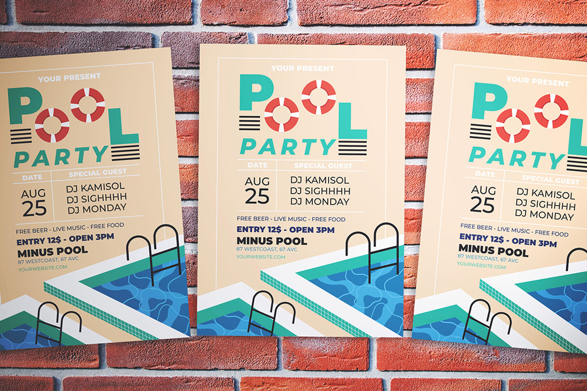 Pool Party Flyer, a Flyer Template by Gumico Studio.