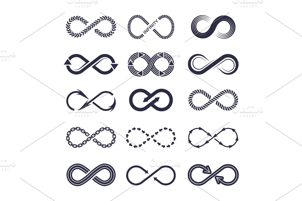 Eternity symbols. Vector monochrome, a Background Graphic by Onyx
