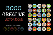 3000 Creative Vector Icons Bundle, an Icon by Vectors Market
