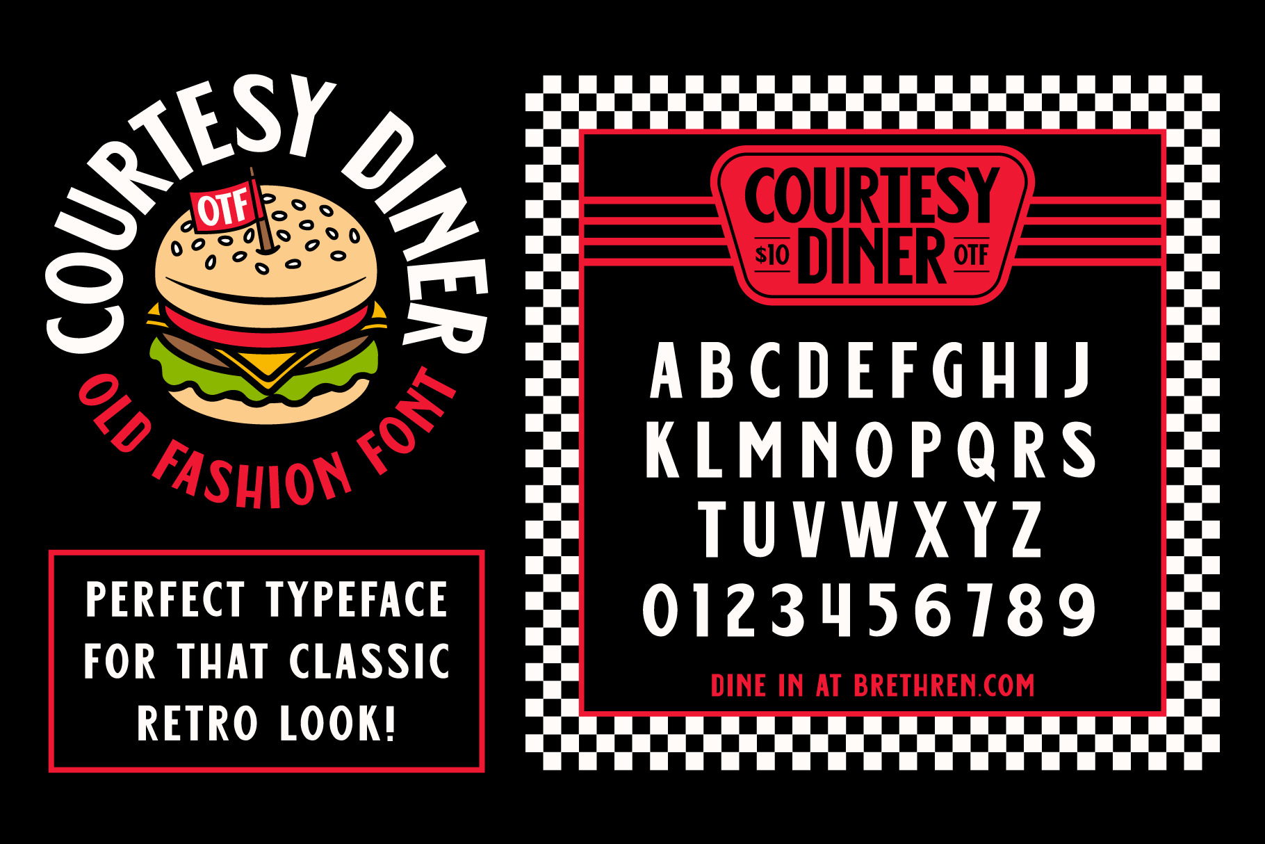 Courtesy Diner Display Font, a Font by Brethrendesignco