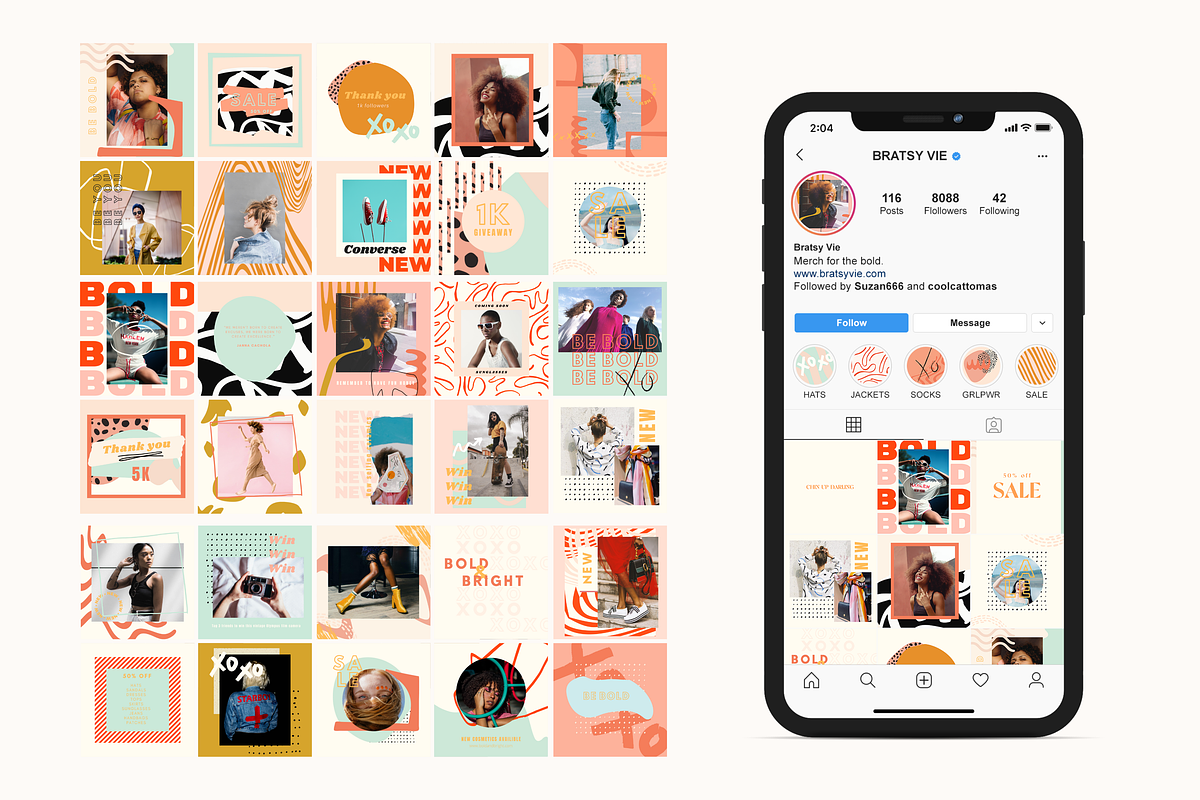 Bold & Bright Insta Post Templates, a Social Media Template by ...
