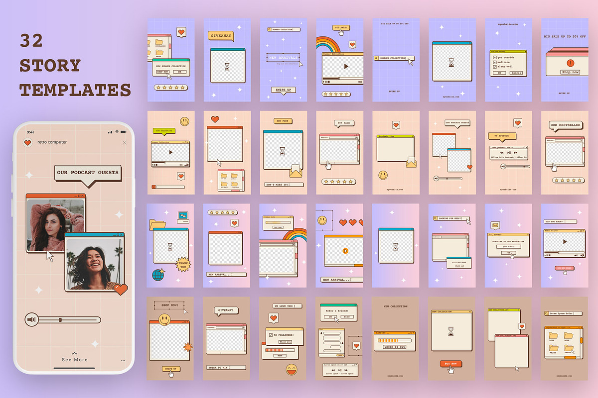 Old Computer Canva Instagram Templates
