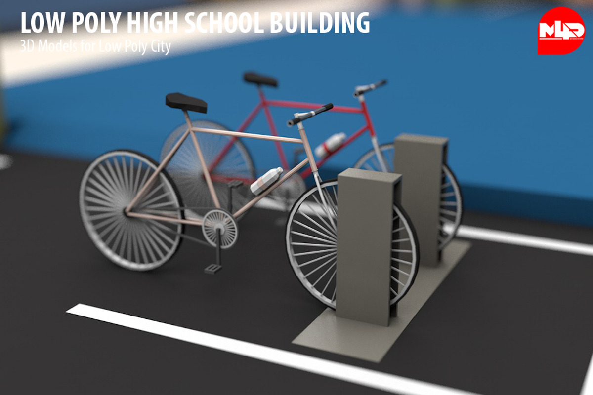 Low Poly High School Building, an Architecture 3D Model by multimedia4ds