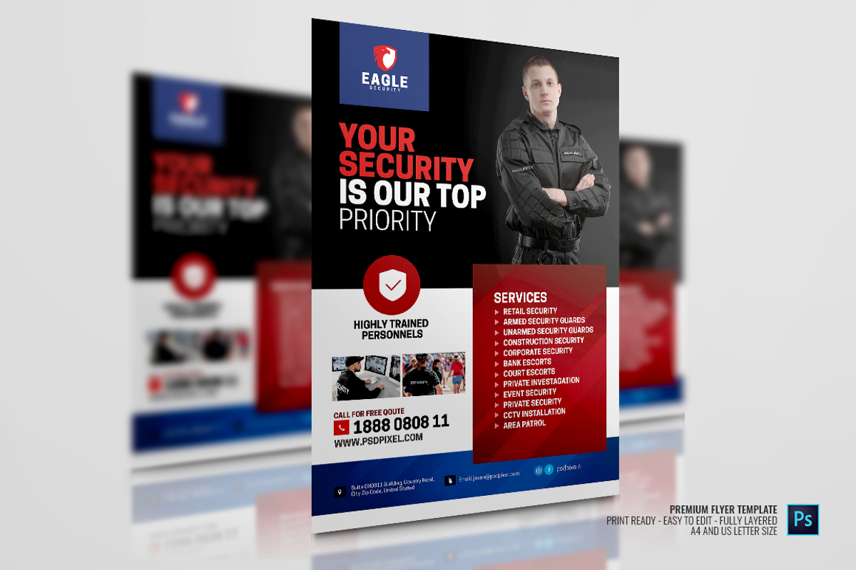 Private Security Flyer, a Flyer Template by PSDPixel