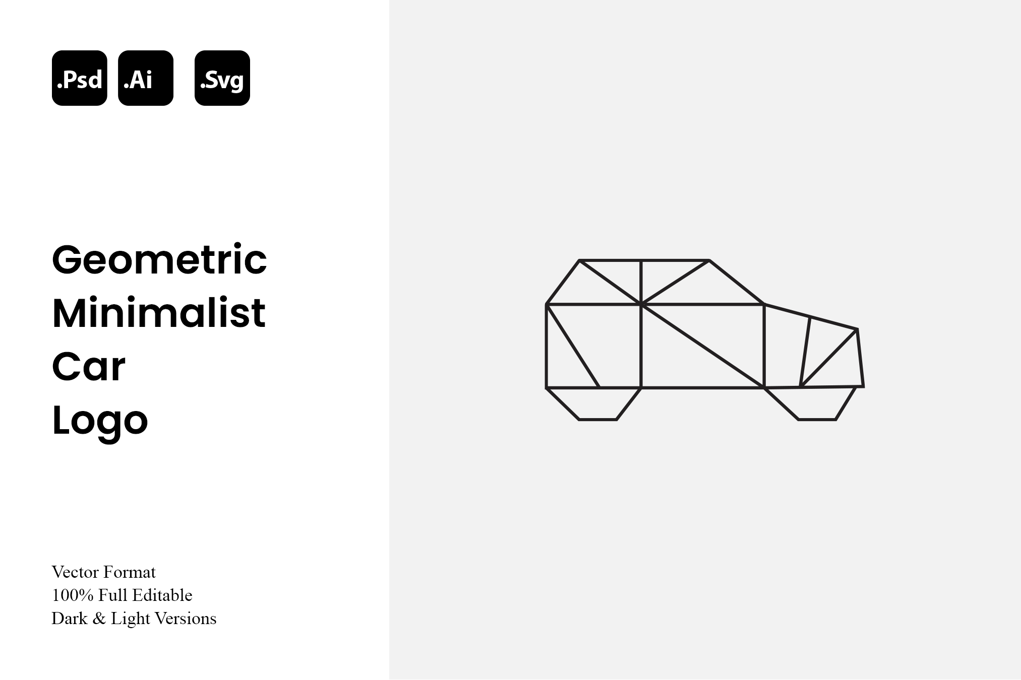 Geometric Minimalist Car Logo