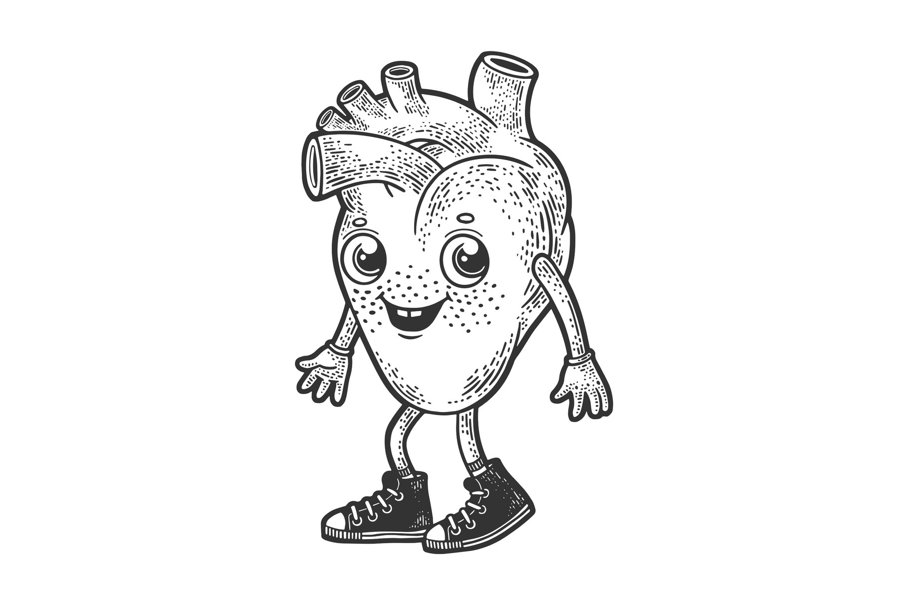 cartoon heart sketch vector, an Object Illustration by AlexArt