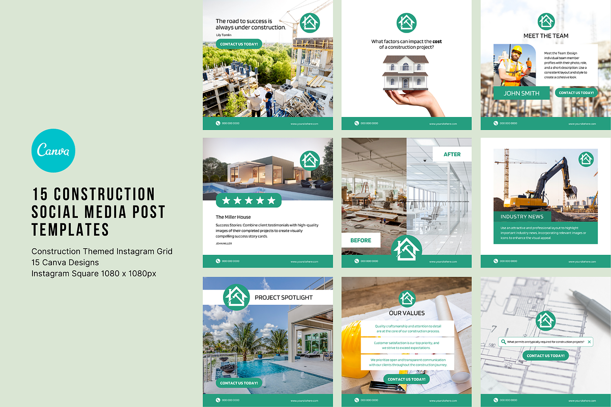 Construction Social Media, a Social Media Template by Sincerely Media