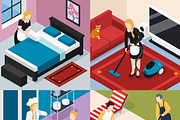 Home staff isometric set | Icons ~ Creative Market