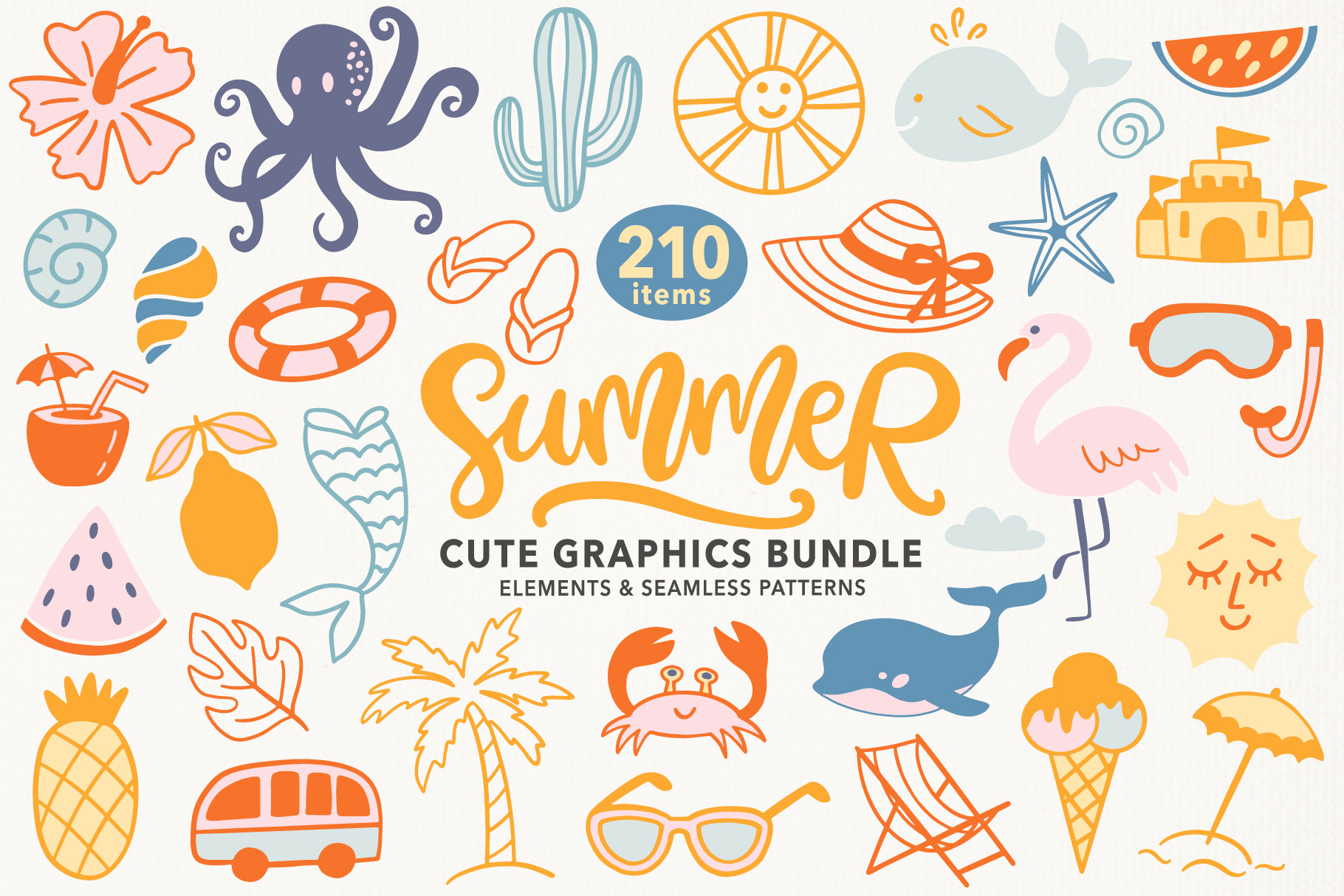 Summer Vibes Graphics Bundle -Vol 3., a Graphic by Katrinelly