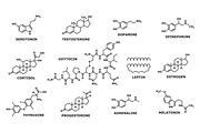 Hormones molecular formulas | Illustrations ~ Creative Market