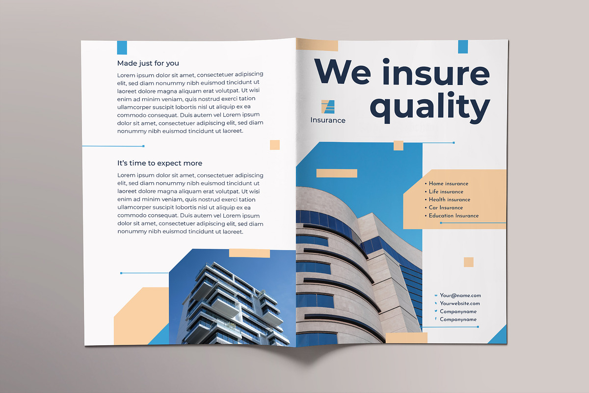 Insurance Agency Brochure Bifold, a Brochure Template by TemplatesNow!