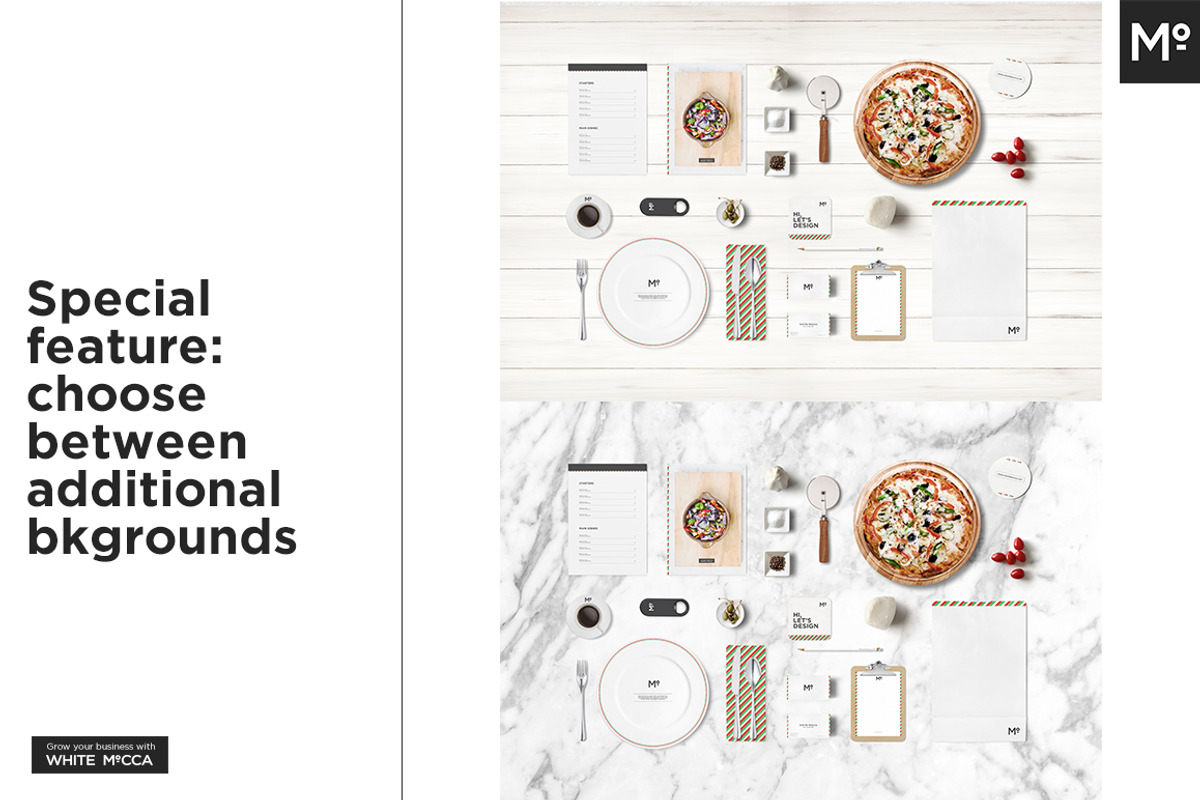 Italian Restaurant Identity Mock-up, a Books & Magazine Mockup by Mocca ...