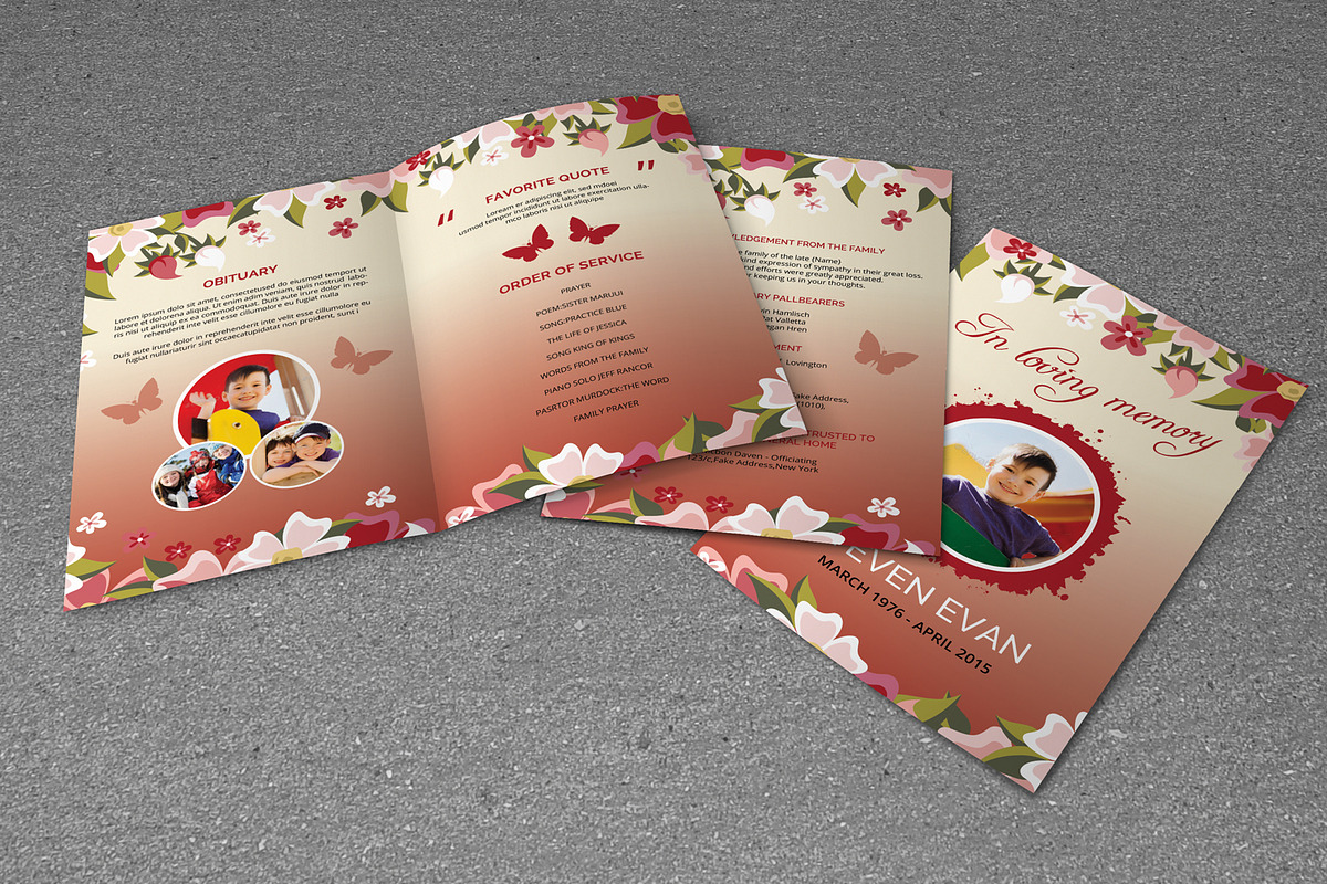 Child Funeral Program Template-V249, a Brochure Template by Template Shop