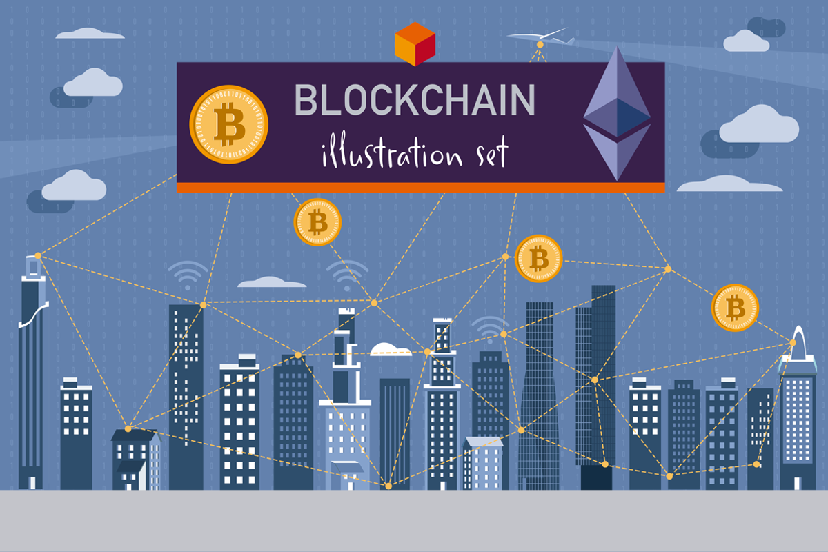 Blockchain illustration set, a Technology Illustration by ÁRTICA ...
