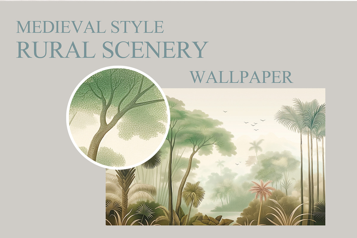 Medieval Pastoral Scenery Wallpaper