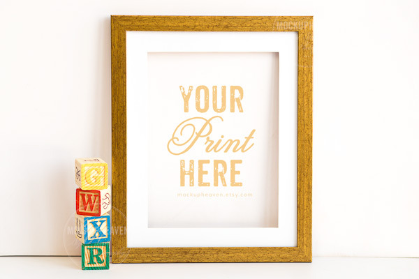 Nursery 8x10 Print Frame Mockup, a Print Template by MockUpHeaven