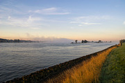 Mist above the river merwede featuring alblasserwaard, boven ...