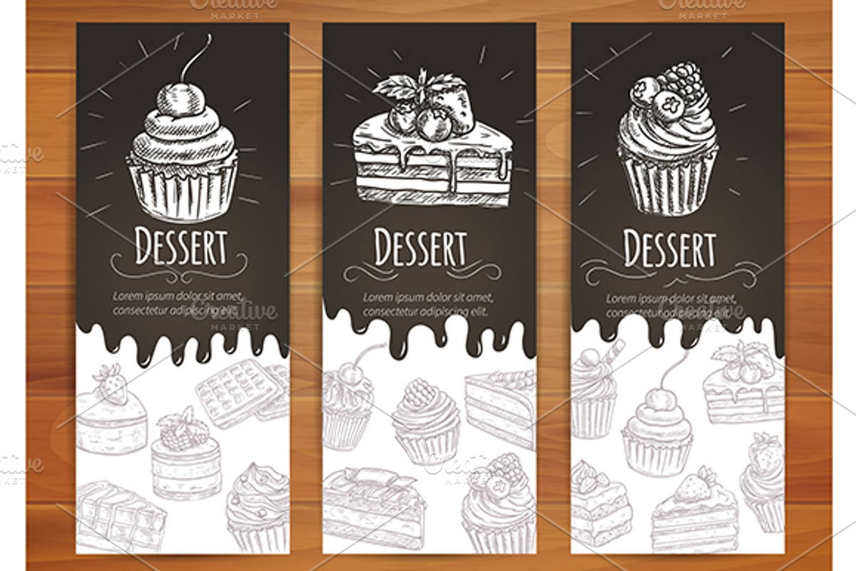 Bakery desserts posters, a Background Graphic by Vector Tradition ...