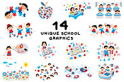 Kindergarten Vector Graphics Pack, an Education Illustration by VecRas