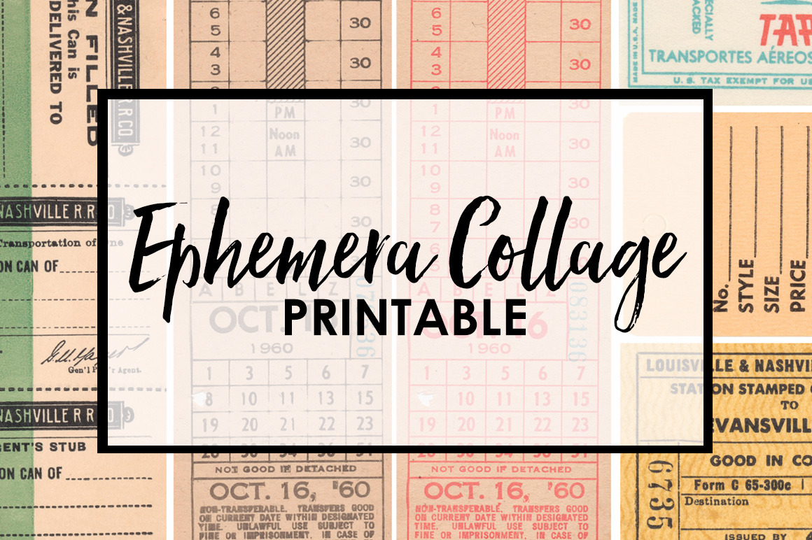 Printable Ephemera Collage Sheet #15, a Texture Graphic by Emily Abramson