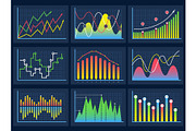 Line charts. Modern infographic set, a Background Graphic by Onyx