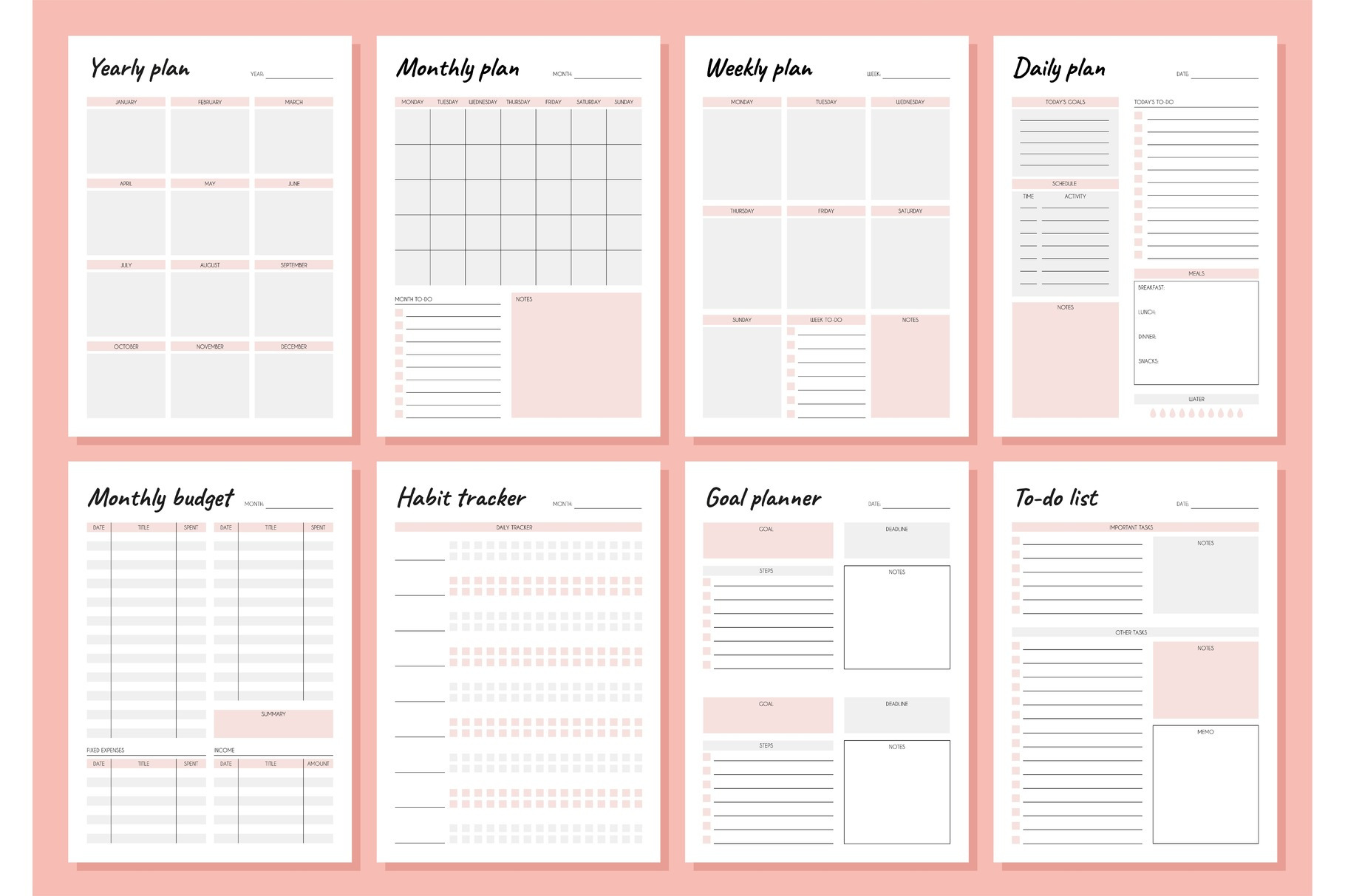 Planner. Weekly and days organizers, an Object Graphic by YummyBuum