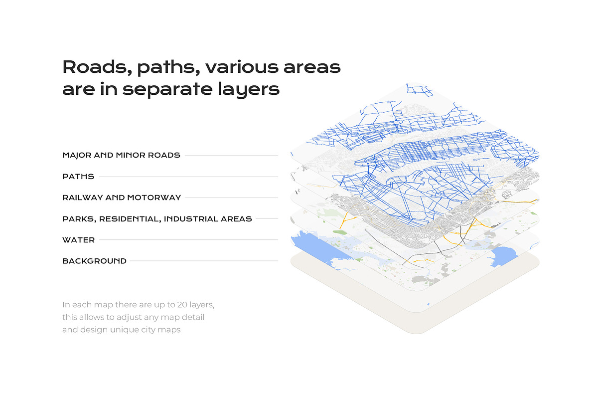 500 vector city map bundle download, a Transportation Illustration by ...