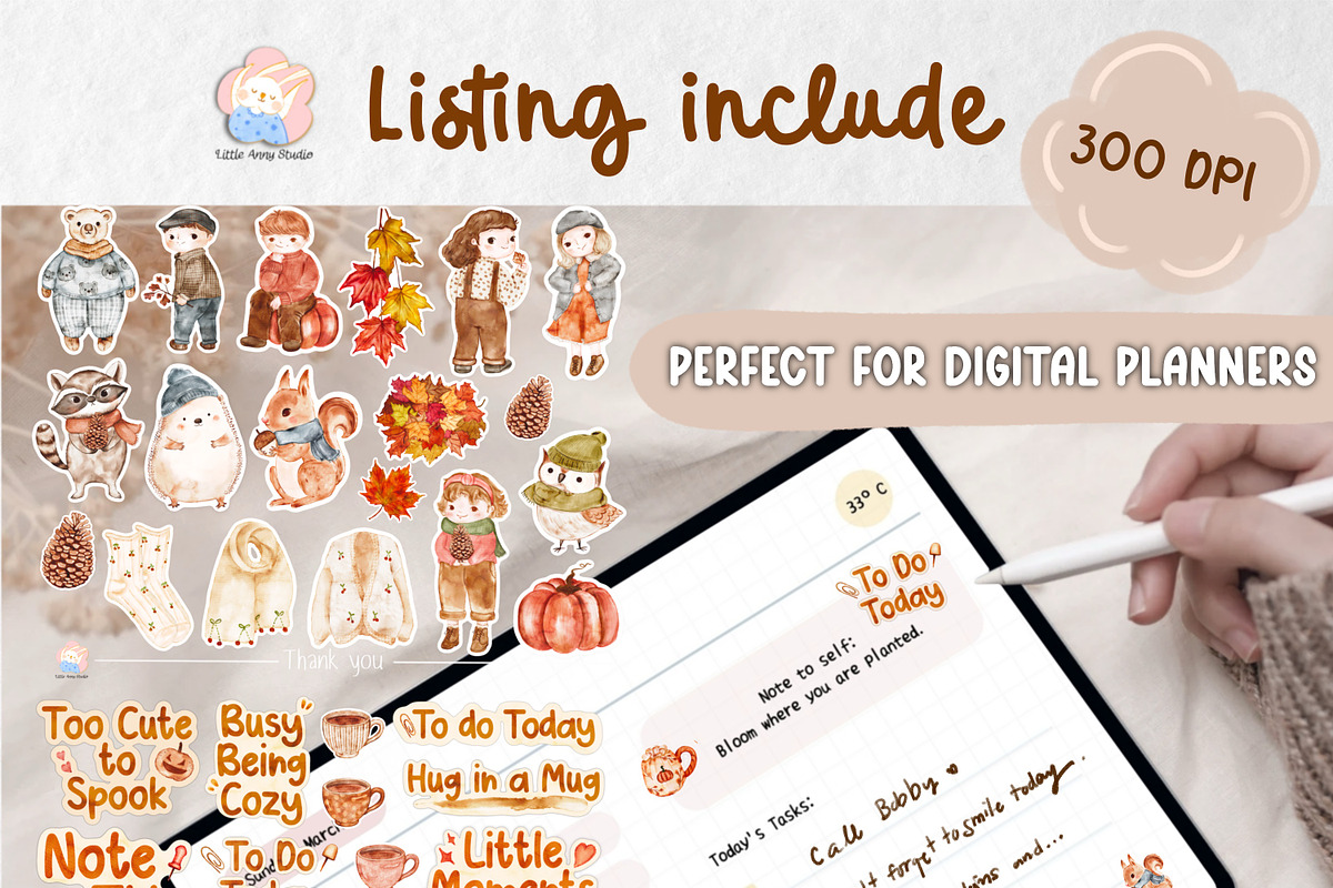 Fall Mega Pack – Clipart & Sticker, a Seasonal Illustration by ...