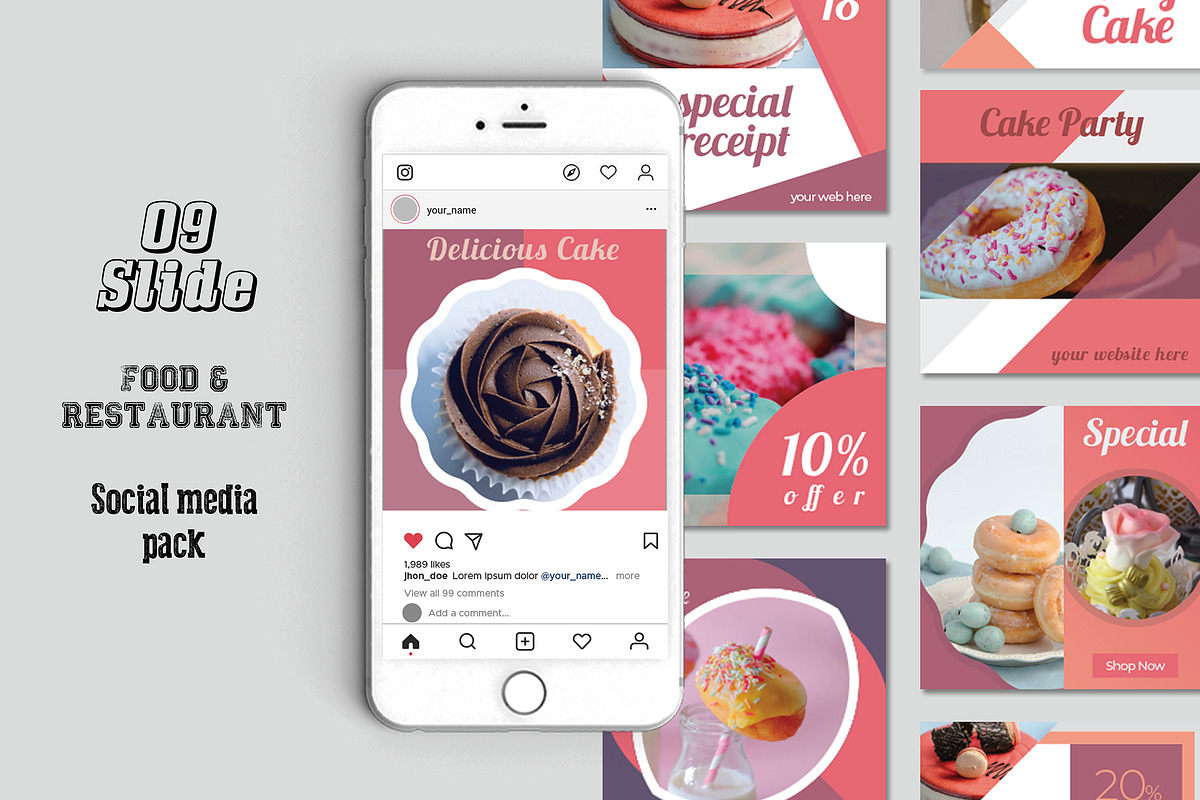 Promotional Bakery Social Media Pack, a Social Media Template by ZAAS