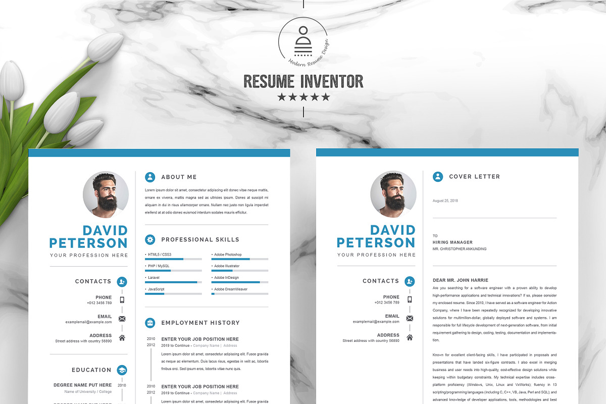 Clean Resume / CV Template-MS Word, a Resume Template by ResumeInventor