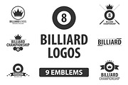 Billiard logos, a Branding & Logo Template by Leo Edition
