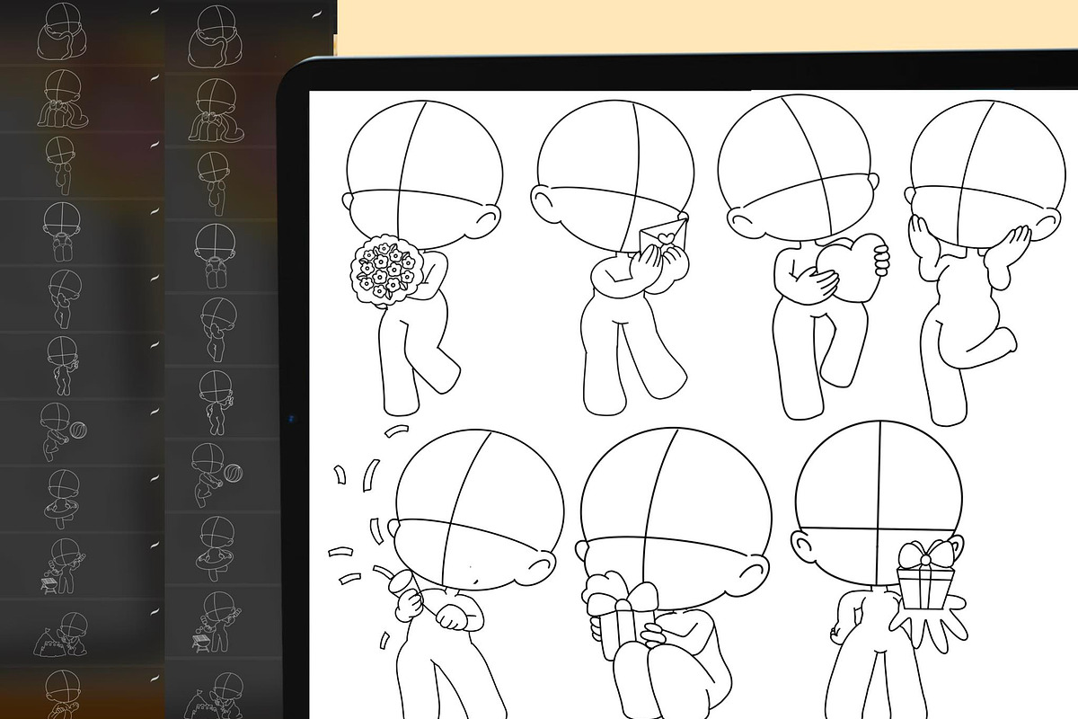 500 Base chibi Procreate body pose
