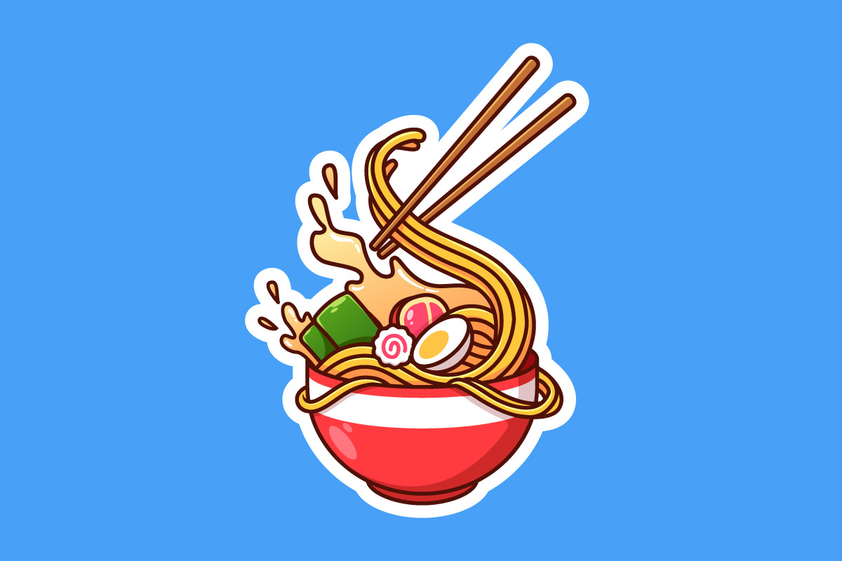 Ramen cartoon vector illustration, a Food Illustration by Cusmin35