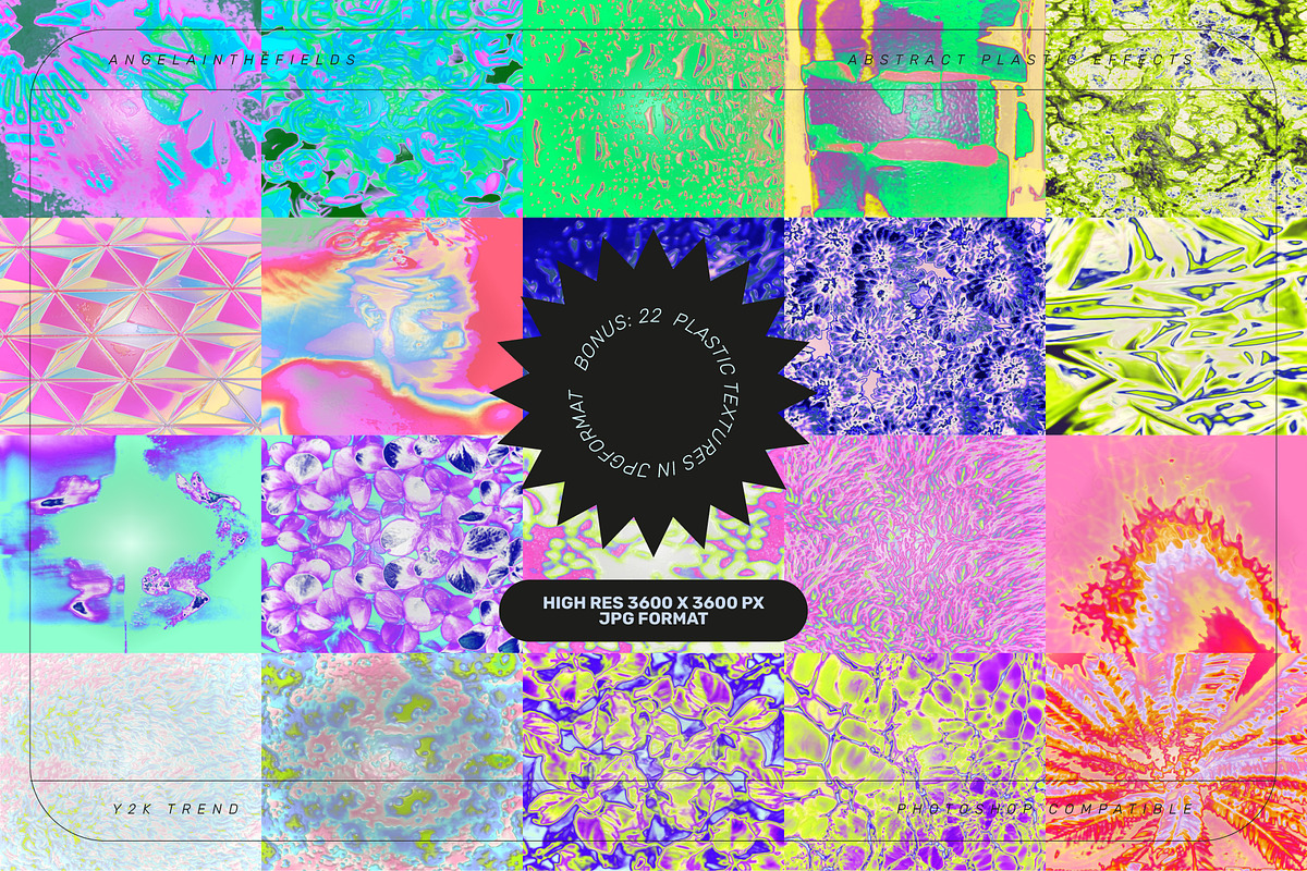 Y2K Textures PSD Action Kit + Bonus, an Action Add-On by ...