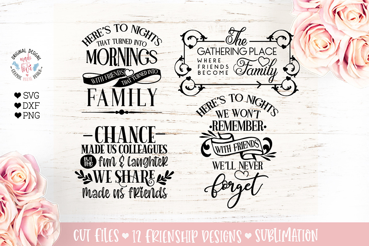 Best Friends Cut Files Bundle, an Illustration by Graphic House Design P.C