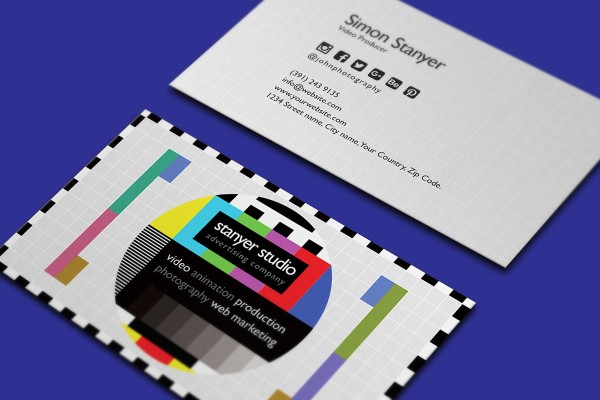 Video producer business card, a Business Card Template by GraphicsEgg