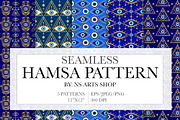 Evil Eye Seamless Pattern, Humsa, a Pattern Graphic by NS Arts Shop
