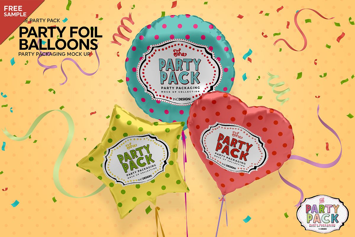 Round Foil Balloons Mockup, a Product Mockup by INCDesign | Creative Market