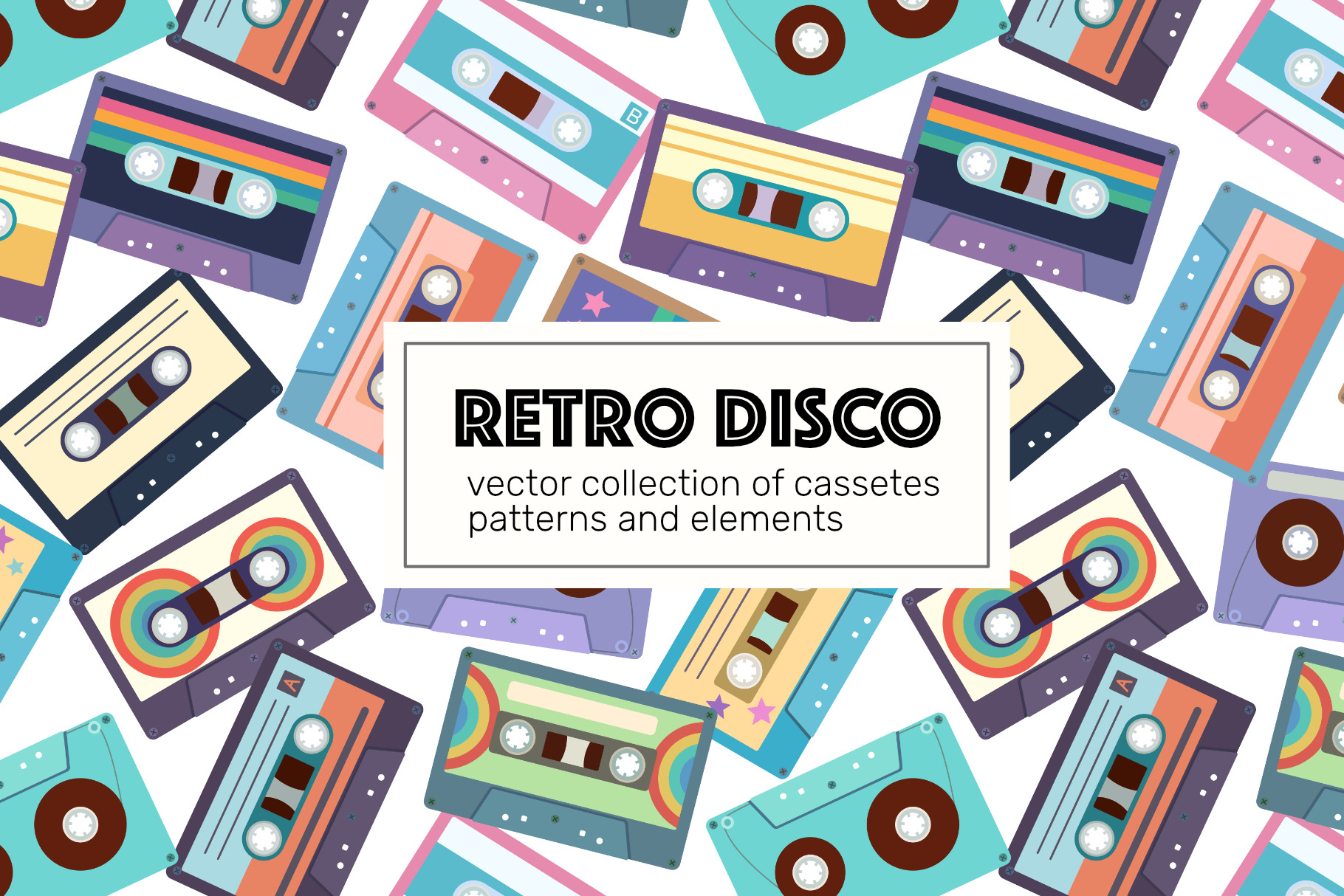 Retro disco. Patterns and elements, a Pattern Graphic by Robusta ...