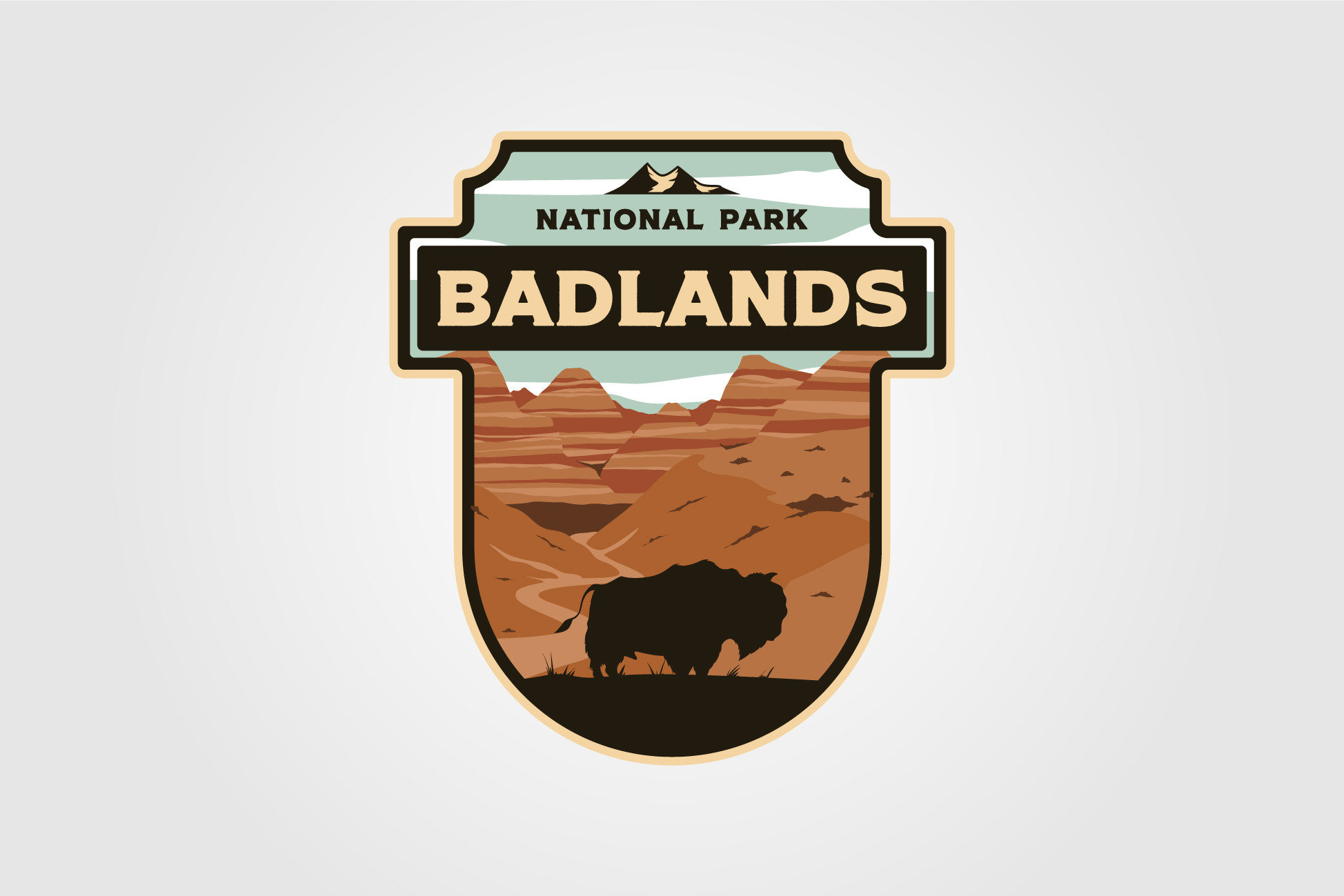 badlands national park logo vintage