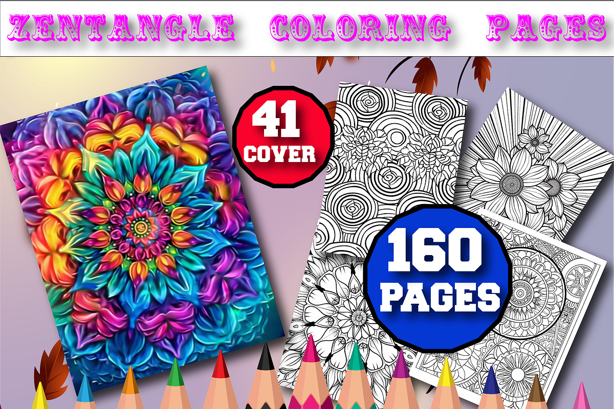 Zentangle Coloring Book for Adults, an Animal Illustration by Design Zone