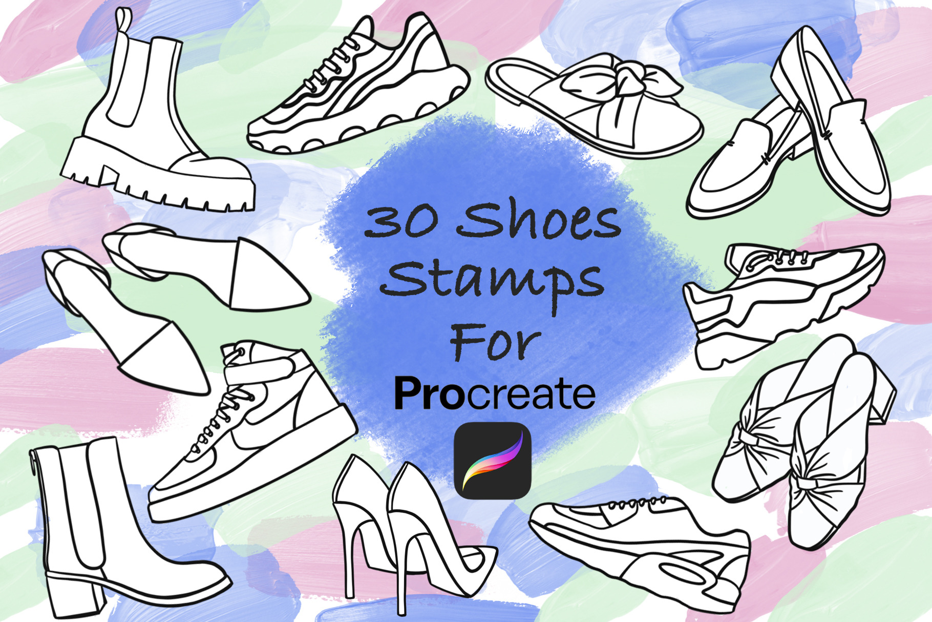 30 Shoes Stamps for Procreate